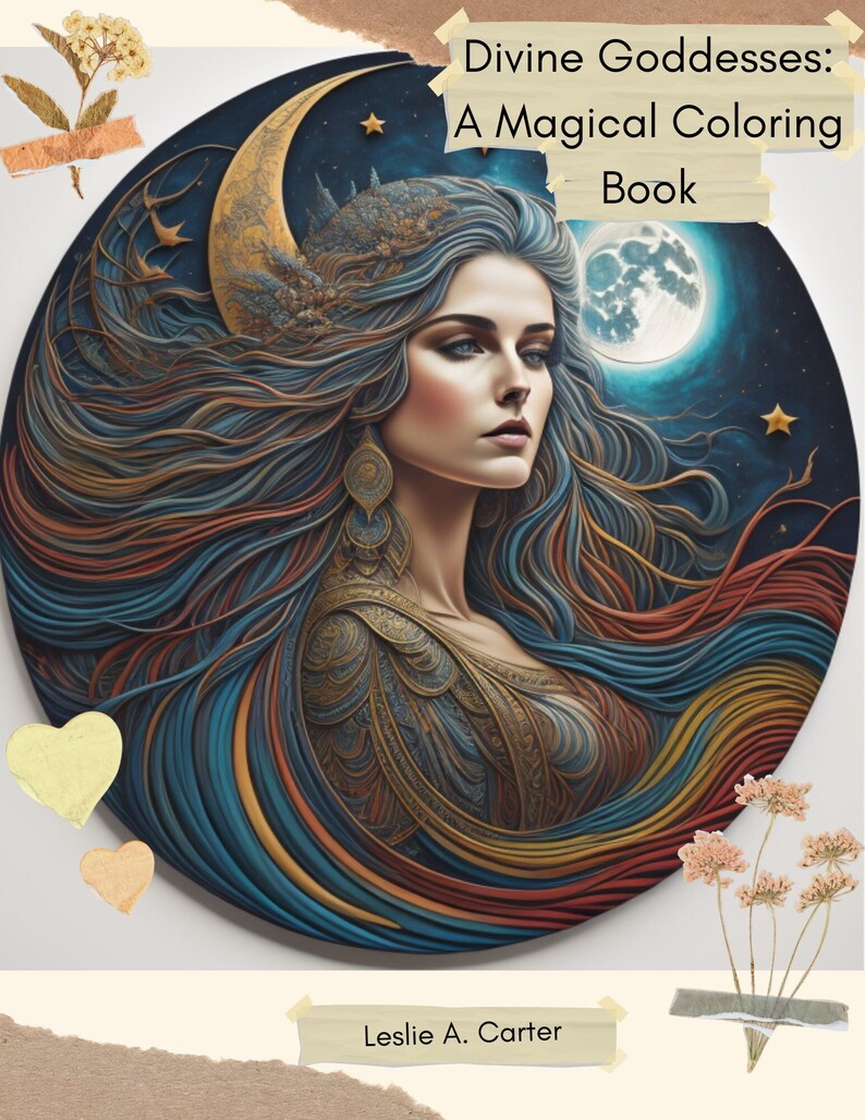 Divine Goddesses: A Magical Coloring Book DIGITAL Fantasy and Nature Art Nouveau Adult ...