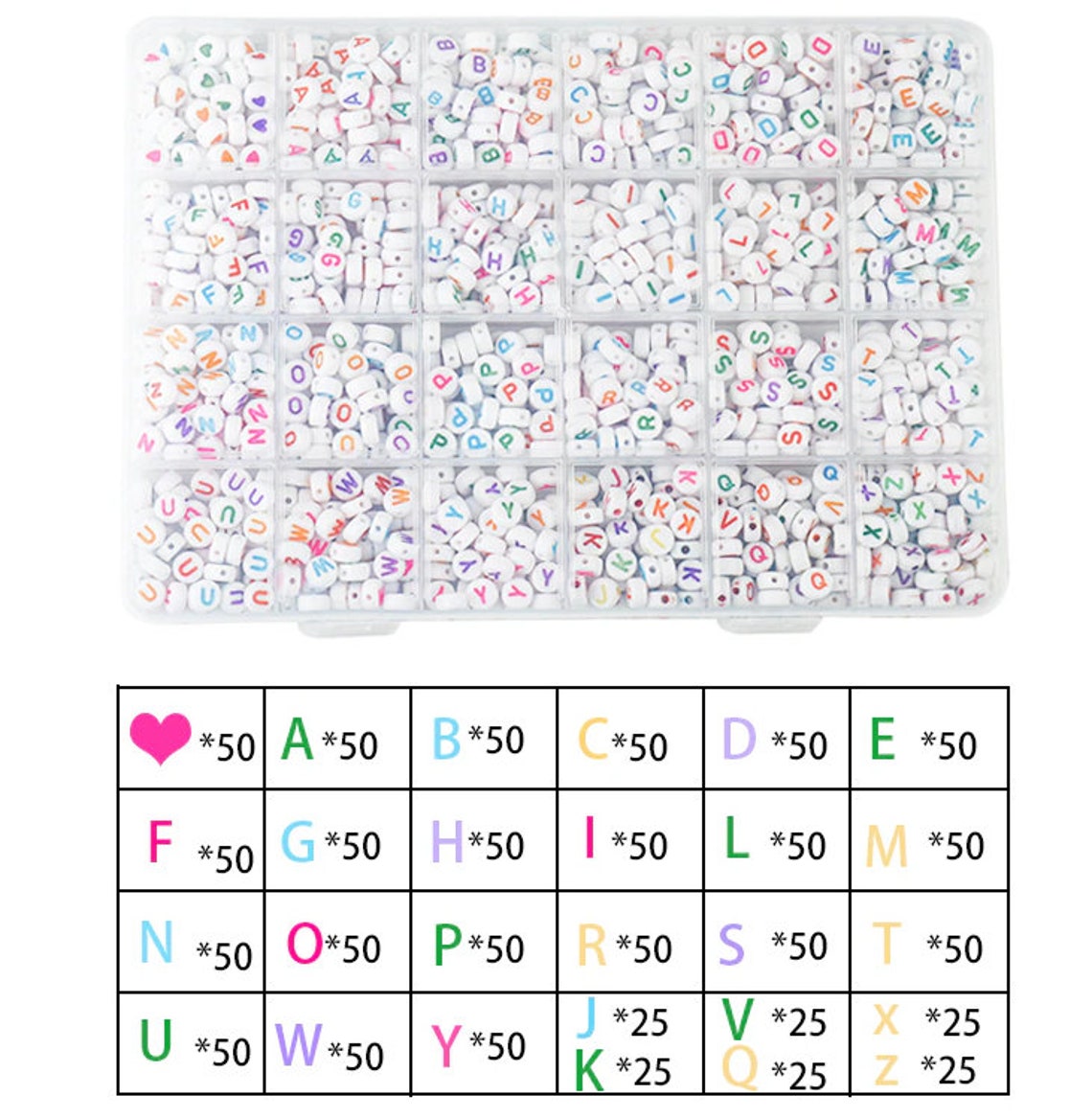 Acrylic English Alphabet Letter Beads Kits With Stretch Cords for Name ...