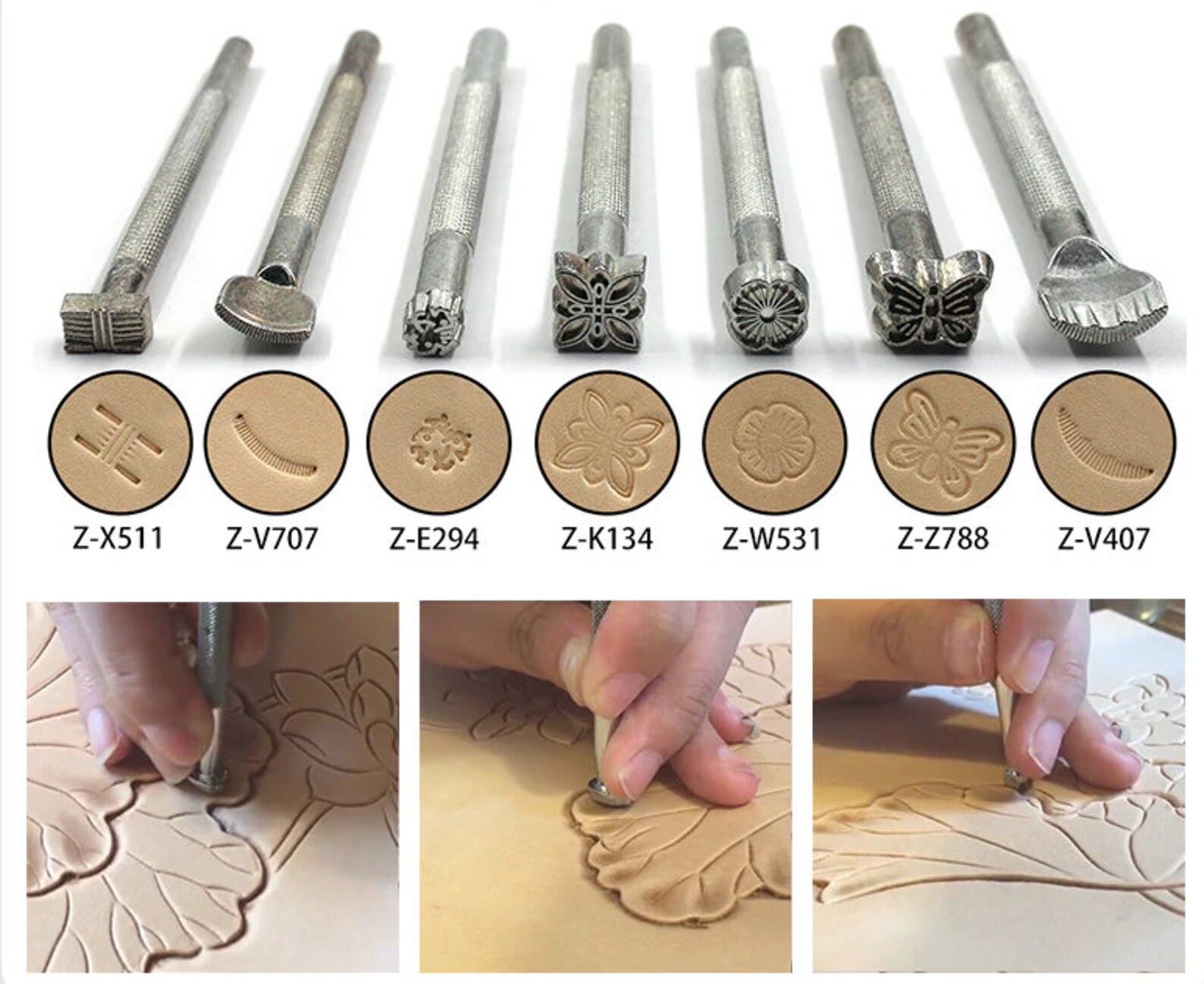DIY 46 Pcs Professional Leather Craft Tools Kit Hand Sewing Stitching ...