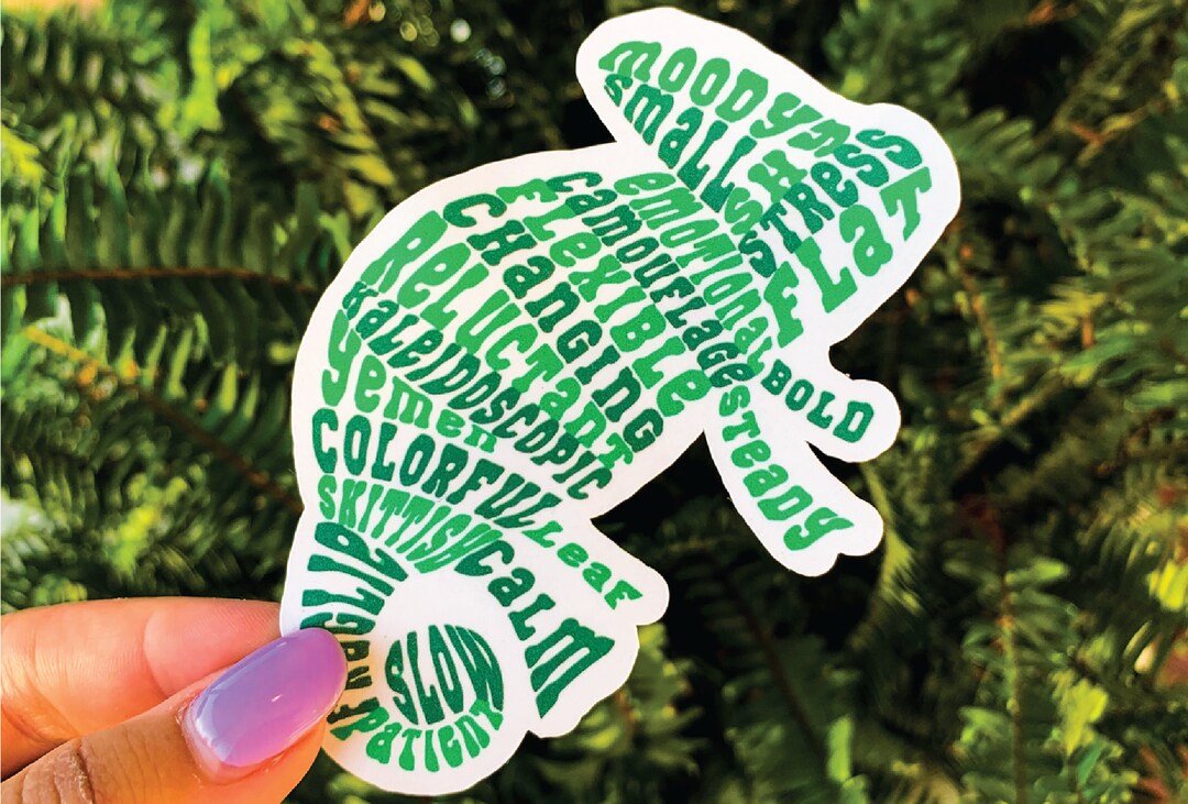 Chameleon Vinyl Sticker: Inspirational Word Art, Nature Lover Gift - Etsy