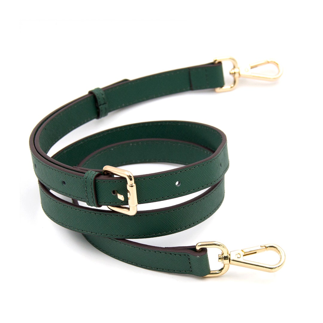 Dark Green Saffiano Leather Adjustable Bag Strap Crossbody Bag Strap ...