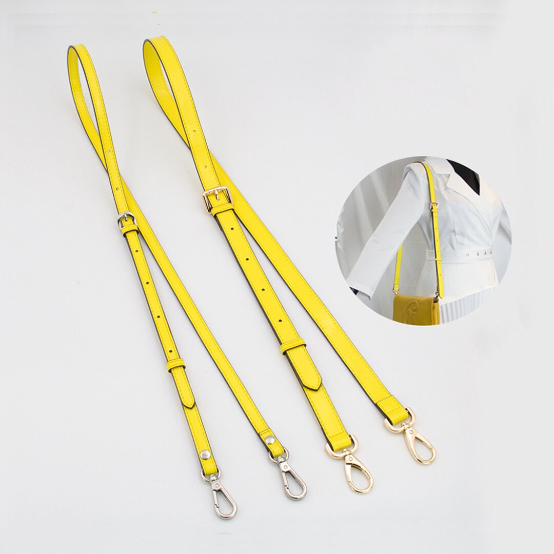 YELLOW Leather Adjustable Bag Strap Crossbody Bag Strap Shoulder Bag ...