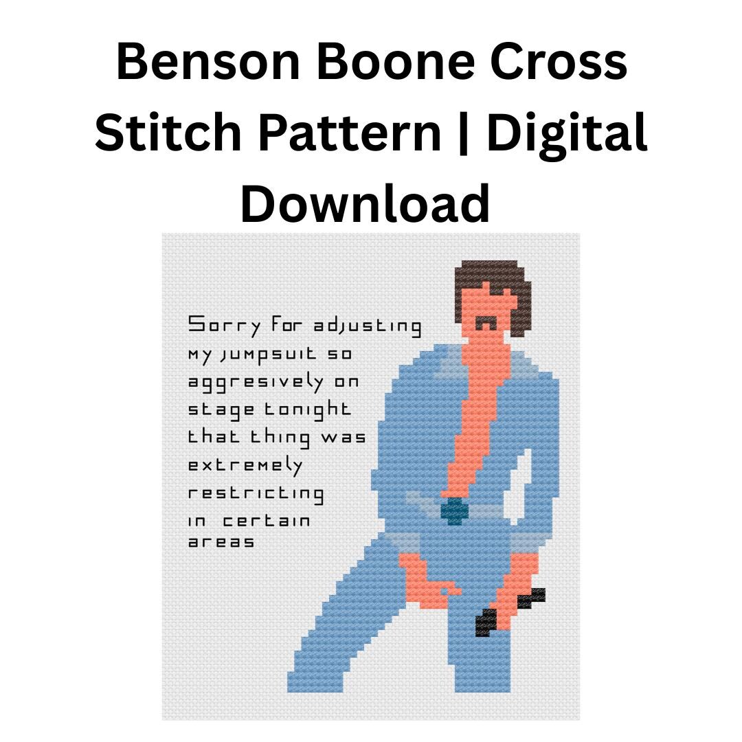 Benson Boone Jumpsuit Meme Cross Stitch Pattern | Viral Pop Culture ...