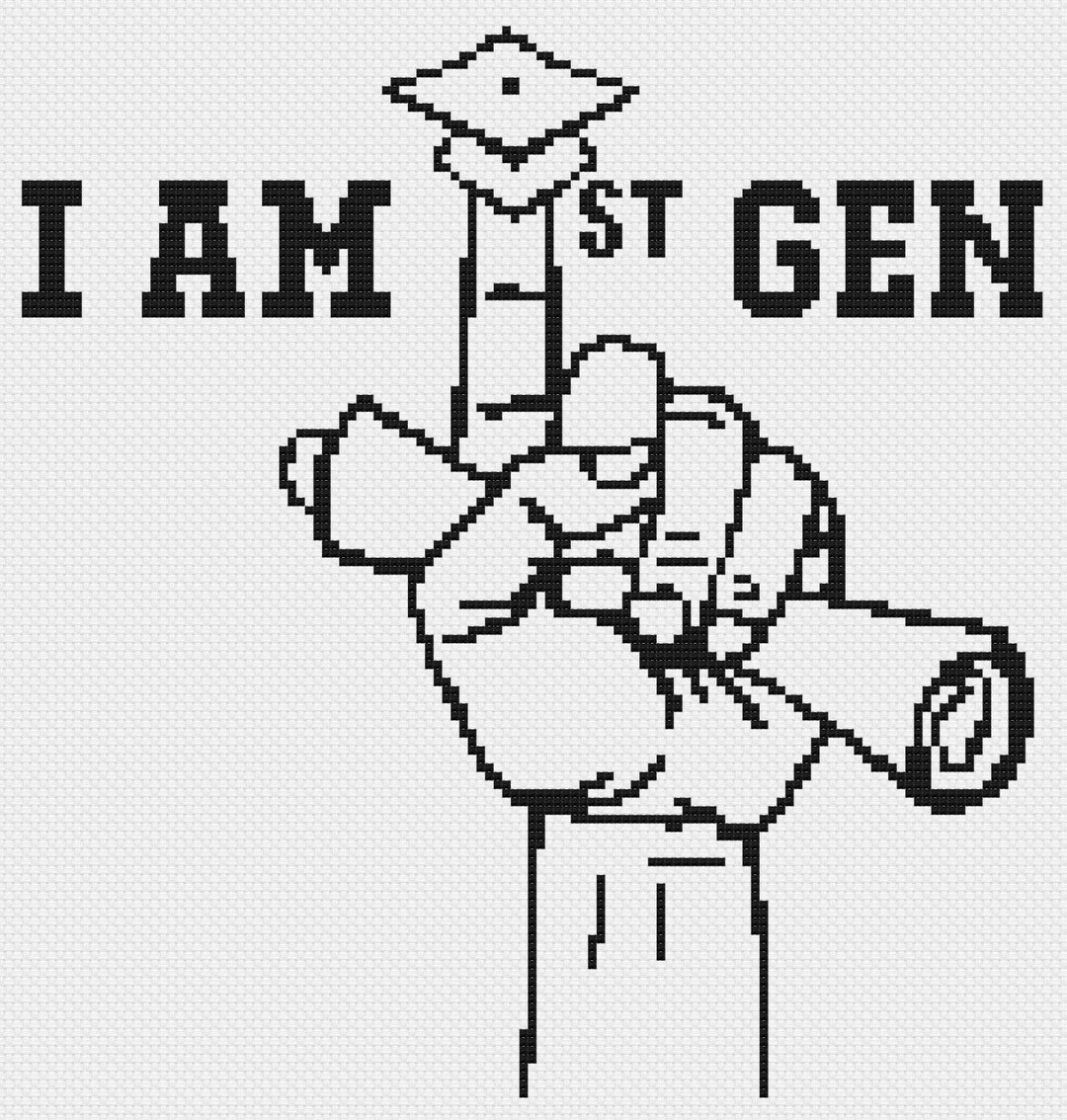 I Am First Gen Cross Stitch PDF Pattern - Etsy