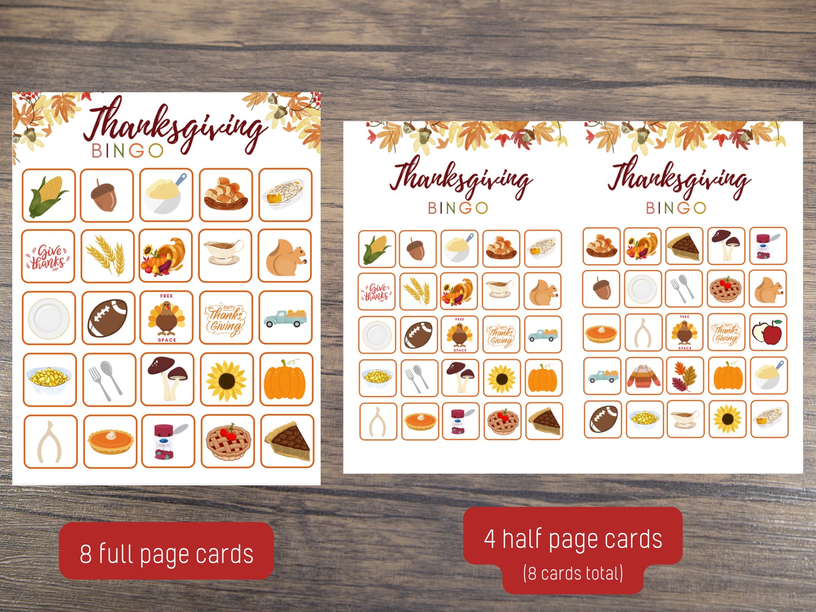 Thanksgiving Bingo, Thanksgiving Bingo for Kids, Printable Thanksgiving ...