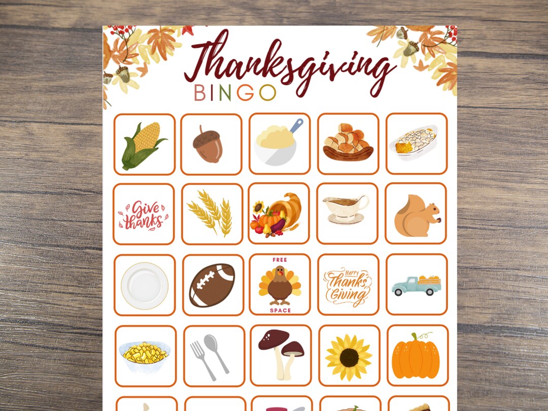 Thanksgiving Bingo, Thanksgiving Bingo for Kids, Printable Thanksgiving ...