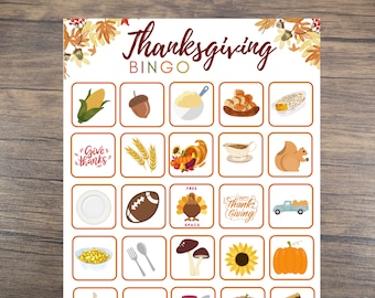 Thanksgiving Turkey Bingo Game for Kids Printable November - Etsy