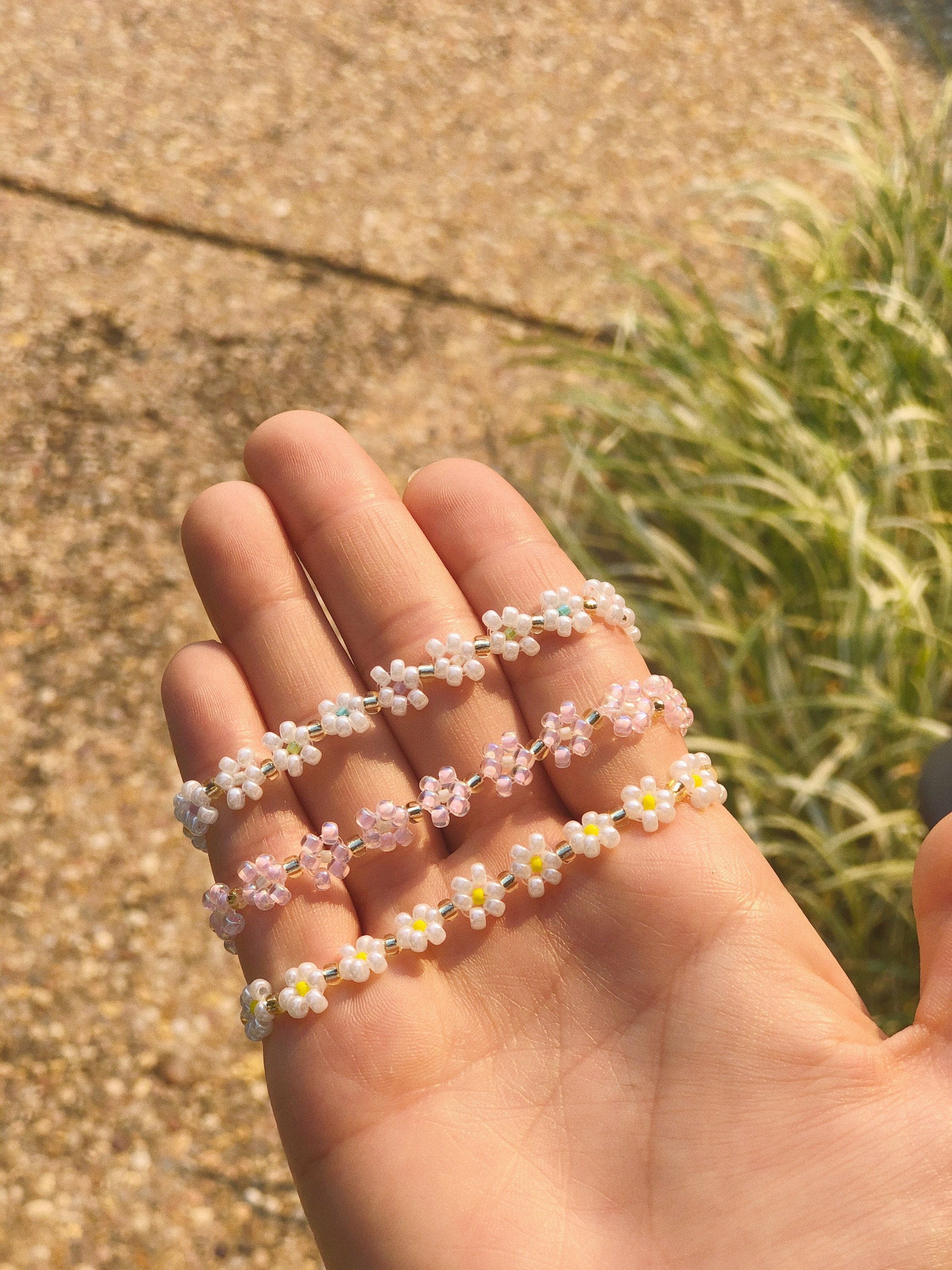 Custom Beaded Daisy Chain Bracelet - Etsy