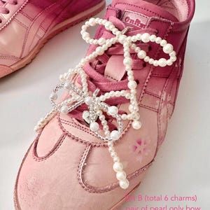 Shoe Charms | Pearl Ribbon Lace Heart Charms for Sneaker Customization ...