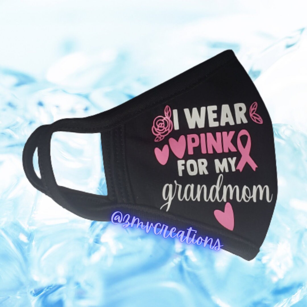 Cancer Awareness Mask Personalized Face Mask Pink Ribbon Washable Mask ...