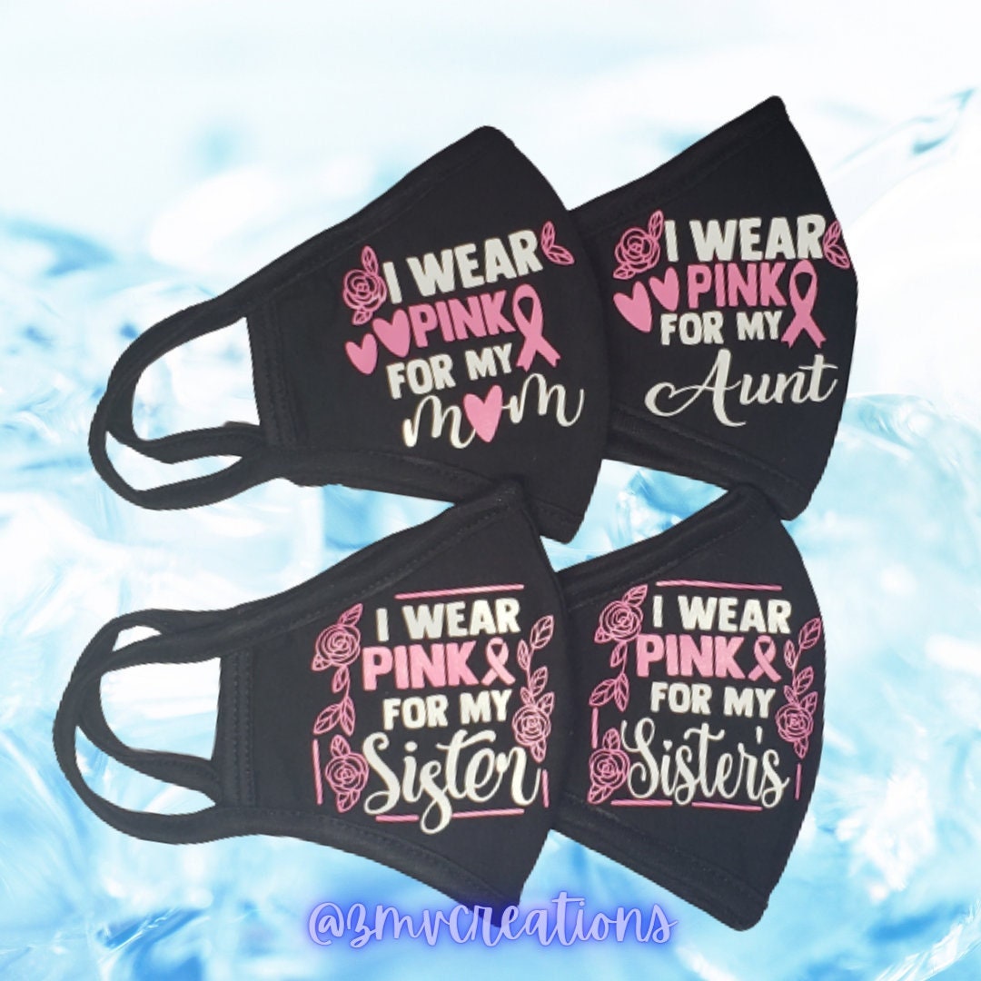 Cancer Awareness Mask Personalized Face Mask Pink Ribbon Washable Mask ...