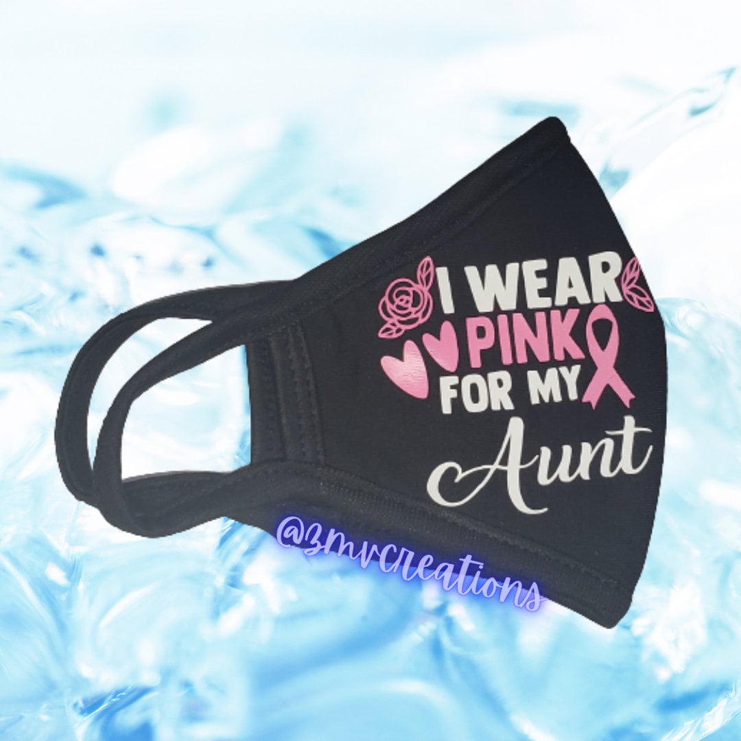 Cancer Awareness Mask Personalized Face Mask Pink Ribbon Washable Mask ...
