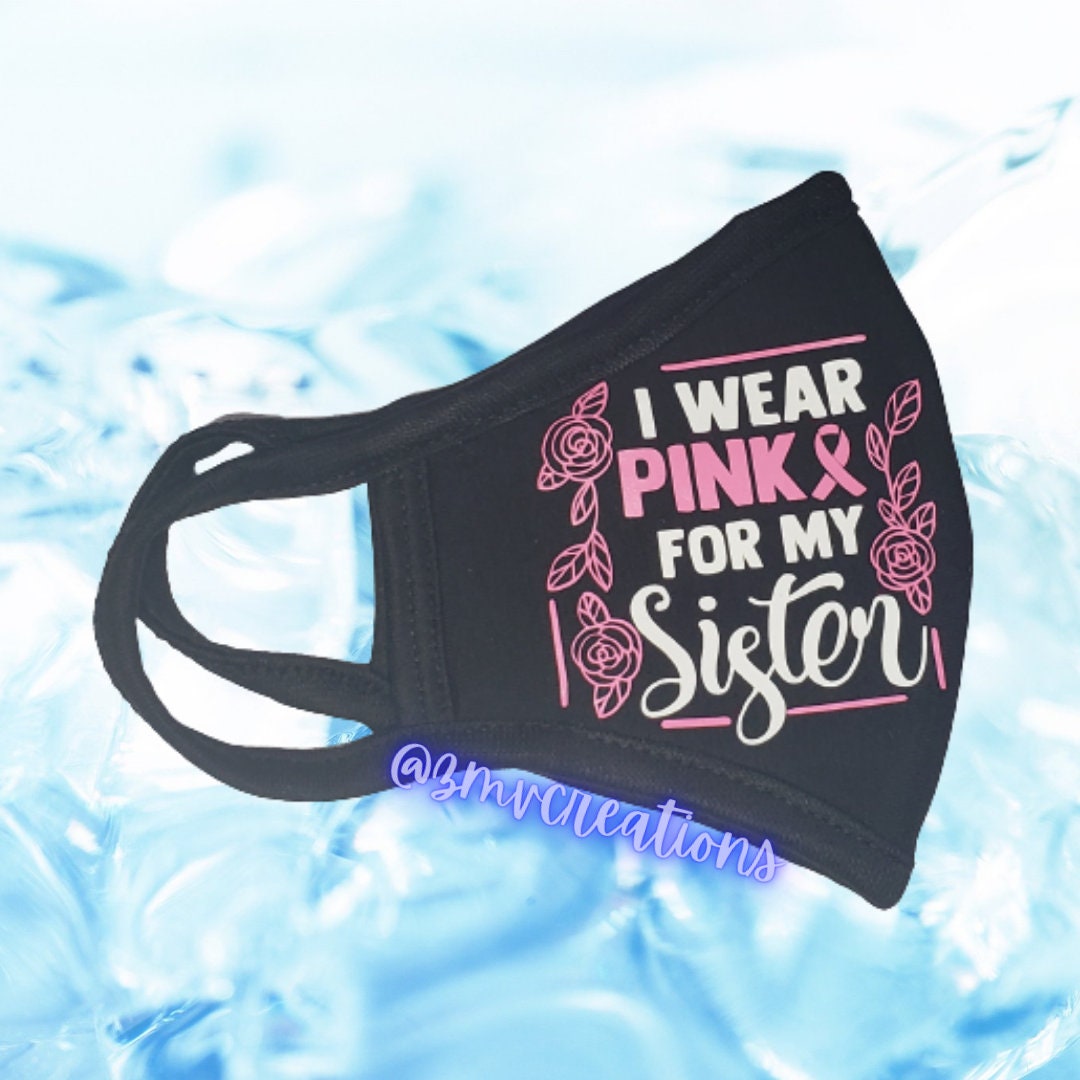 Cancer Awareness Mask Personalized Face Mask Pink Ribbon Washable Mask ...