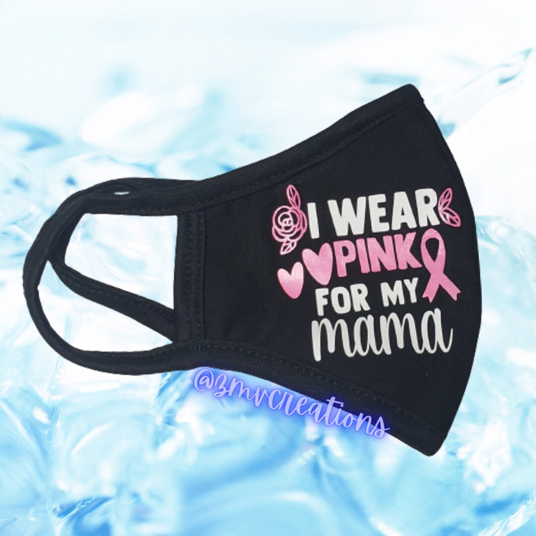 Cancer Awareness Mask Personalized Face Mask Pink Ribbon Washable Mask ...