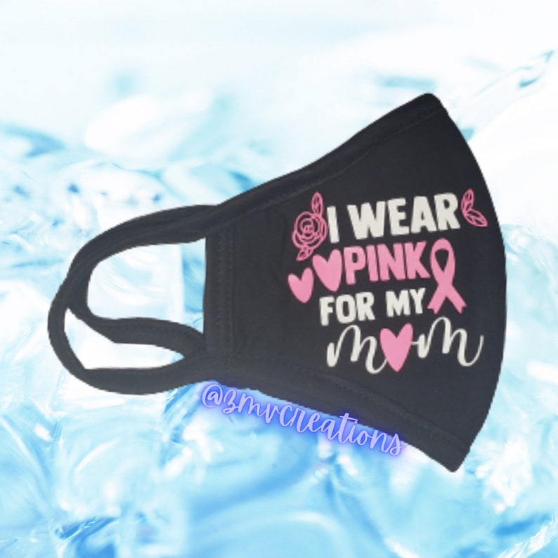 Cancer Awareness Mask Personalized Face Mask Pink Ribbon Washable Mask ...