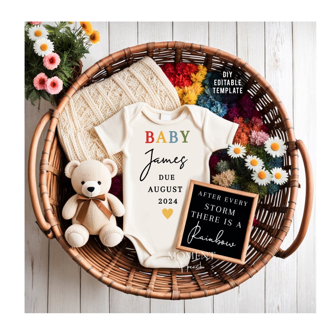 Rainbow Digital Pregnancy Announcement, Gender Neutral Pregnancy Reveal ...