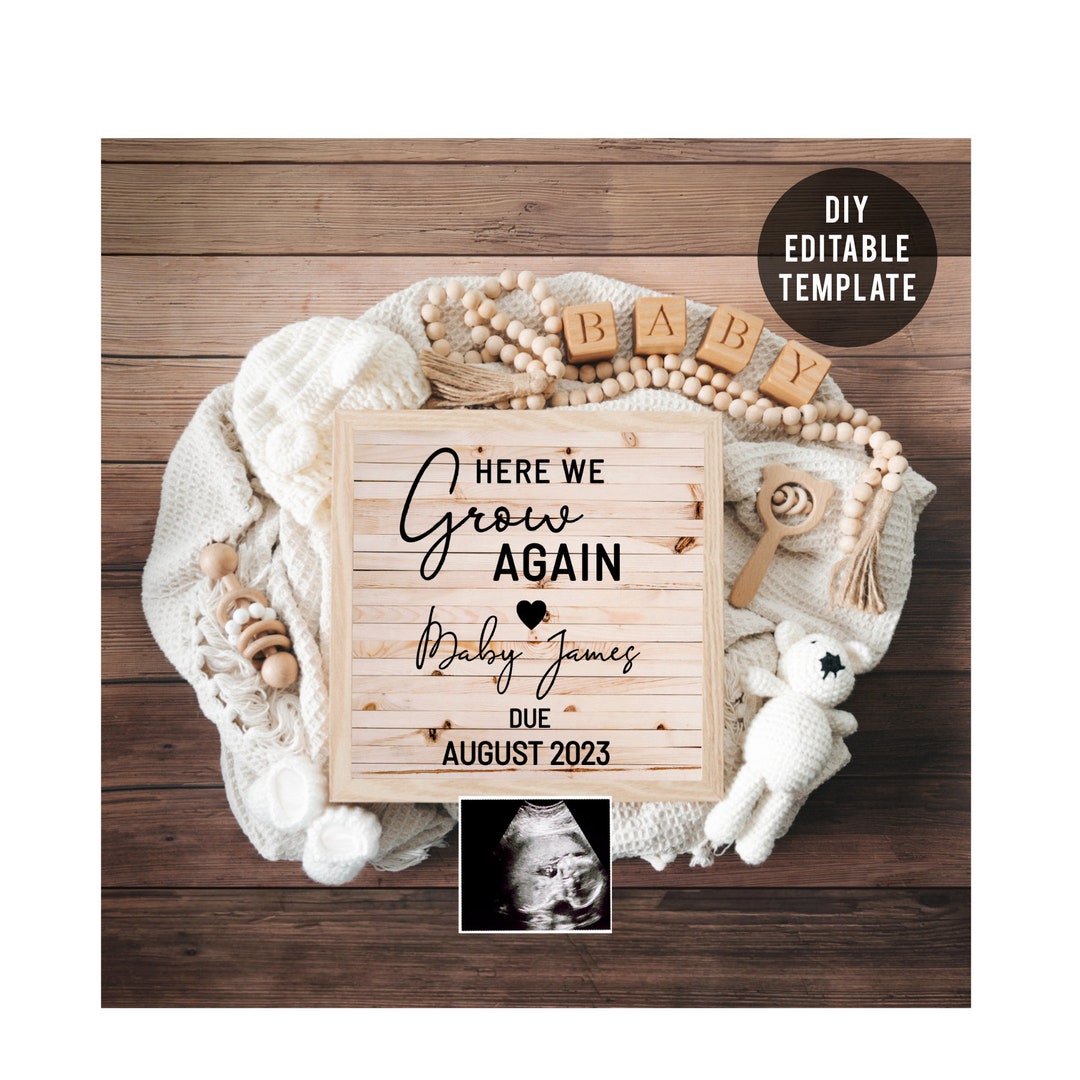 Baby Number 2 Digital Pregnancy Announcement, Second Baby Announcement ...