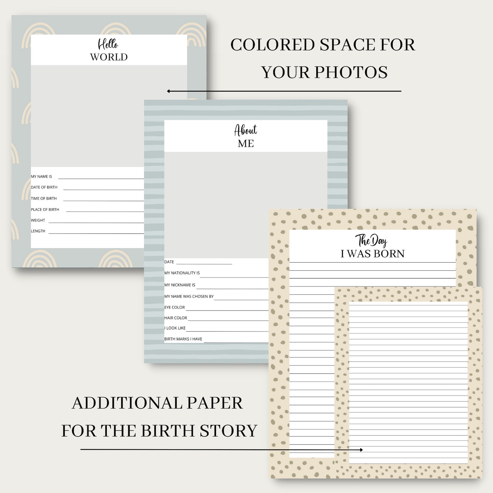 Baby Book Printable Baby Memory Book Rainbow Baby Book - Etsy