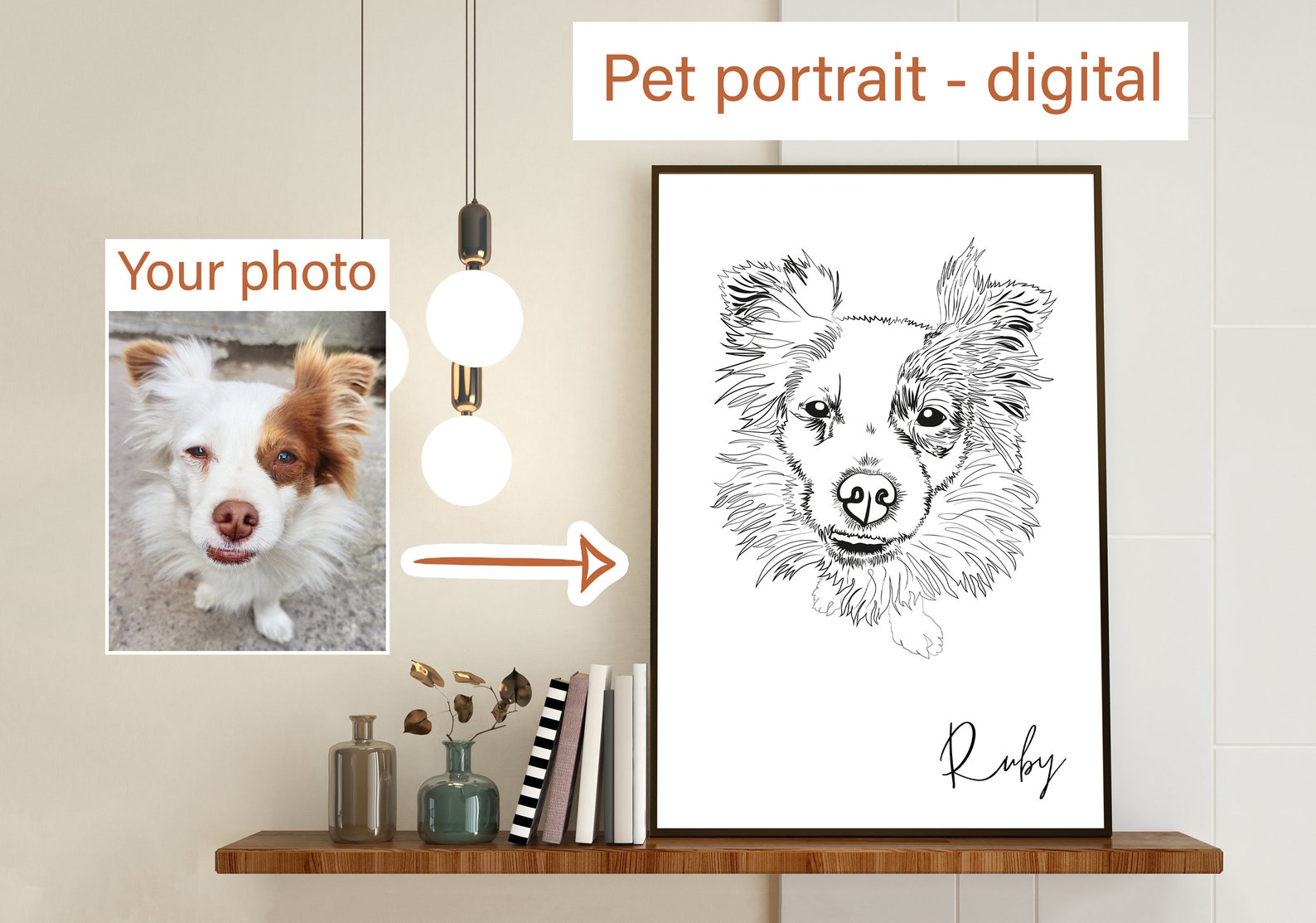 Outline Pet Drawing Minimalist Line Art Commission Custom - Etsy