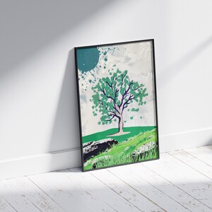 Pop Art Tree Landscape Digital Print Bold Abstract Nature Illustration ...