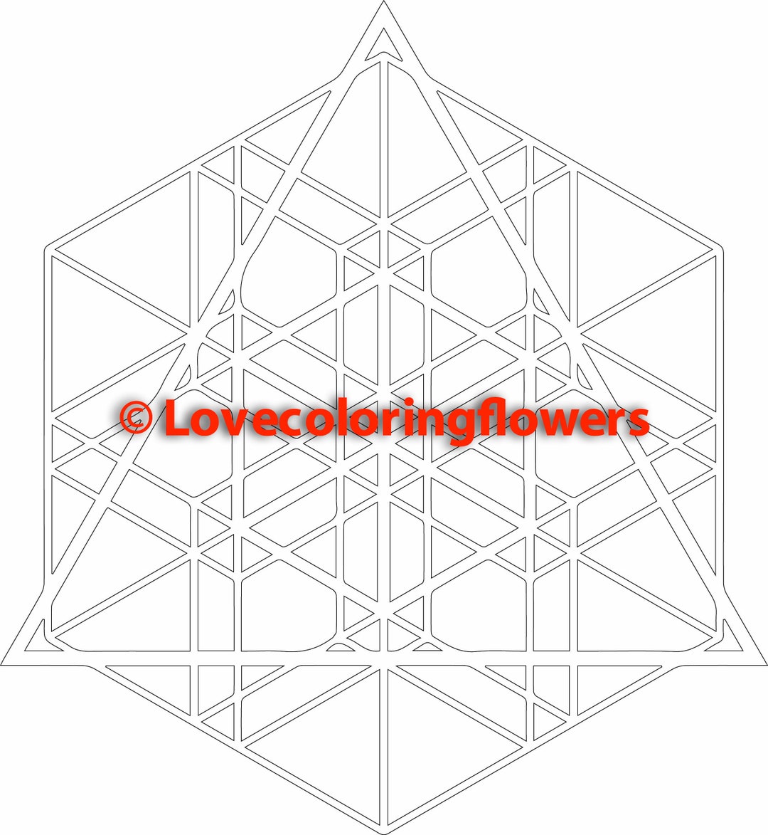 Coloring Pages: Sacred Geometry Radar Collection 5 Designs Download - Etsy