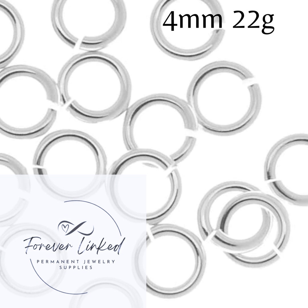 Sterling Silver Jump Rings (4mm 22g) Pack of 50 for Permanent Jewelry ...