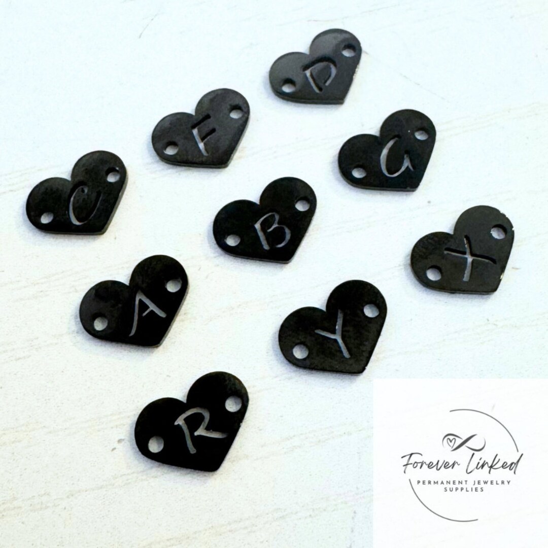 Black Heart Letter Connectors - Ion Plated Stainless Steel- for ...