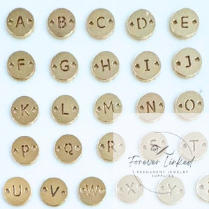6mm Disc Letters - 14k Gold Filled or Sterling Silver - Connectors ...