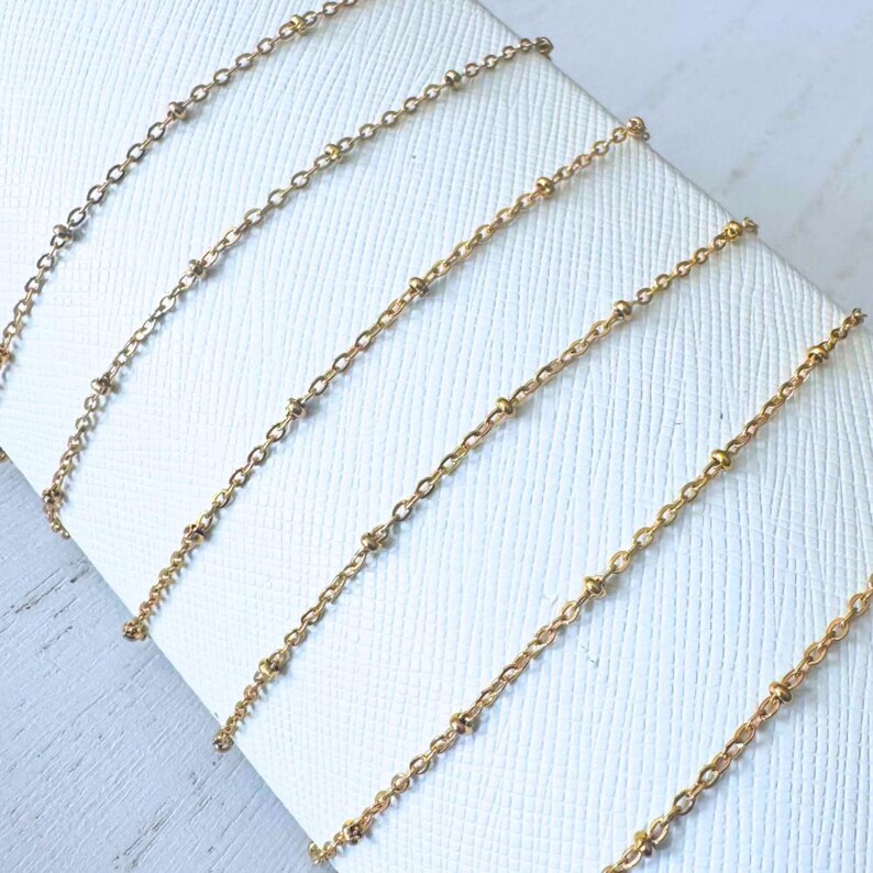 Dainty Gold Stainless Steel Satellite Chain for Permanent Jewelry - Ion ...