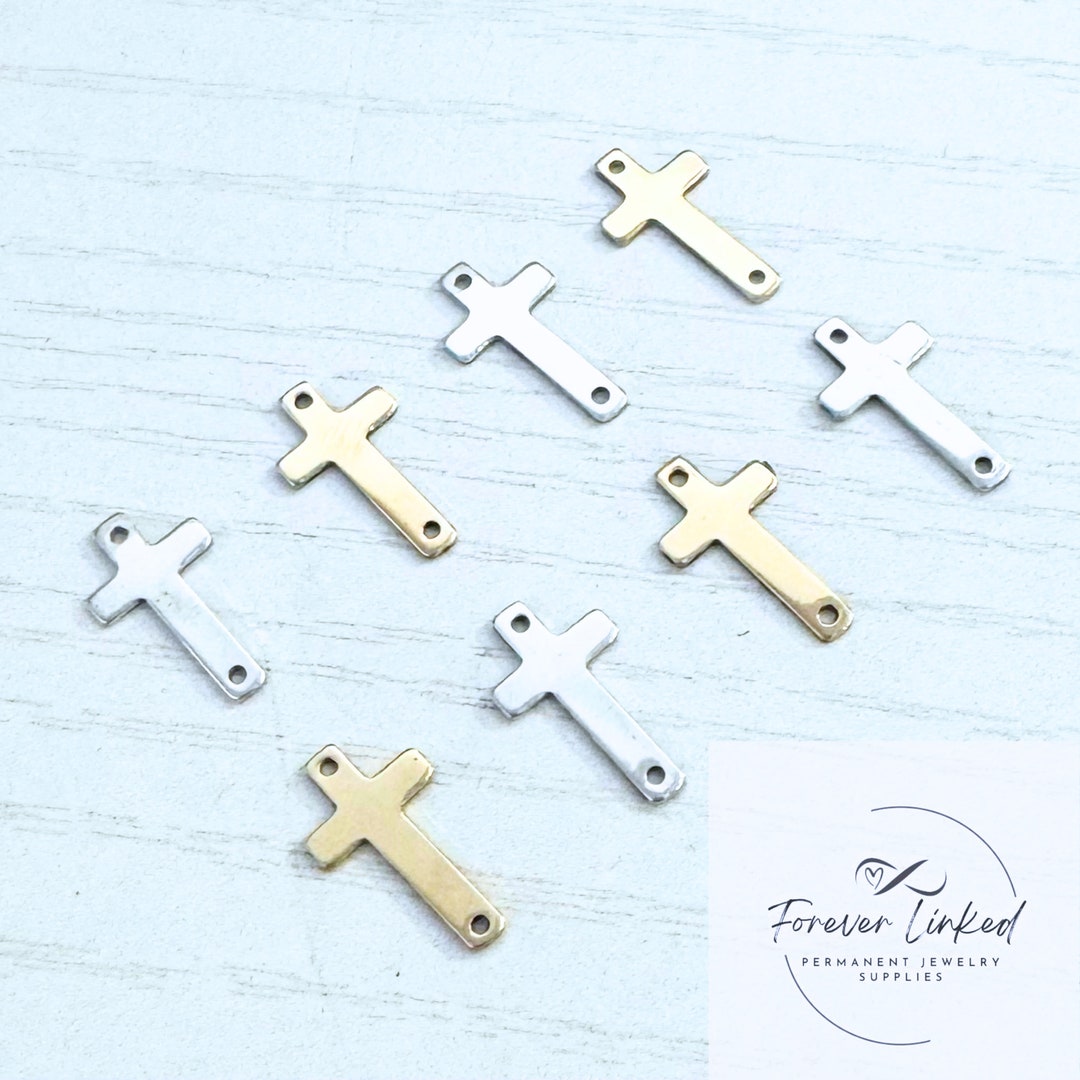 14k Gold Filled or Sterling Silver Cross Connectors for Permanent ...