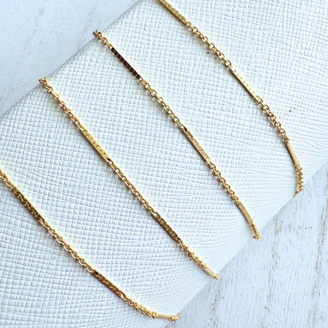 14k Gold Filled Flat Bar Cable Chain for Permanent Jewelry - VERY ...