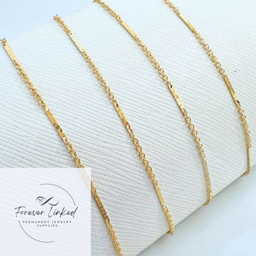 14k Gold Filled Flat Bar Cable Chain for Permanent Jewelry VERY DAINTY ...