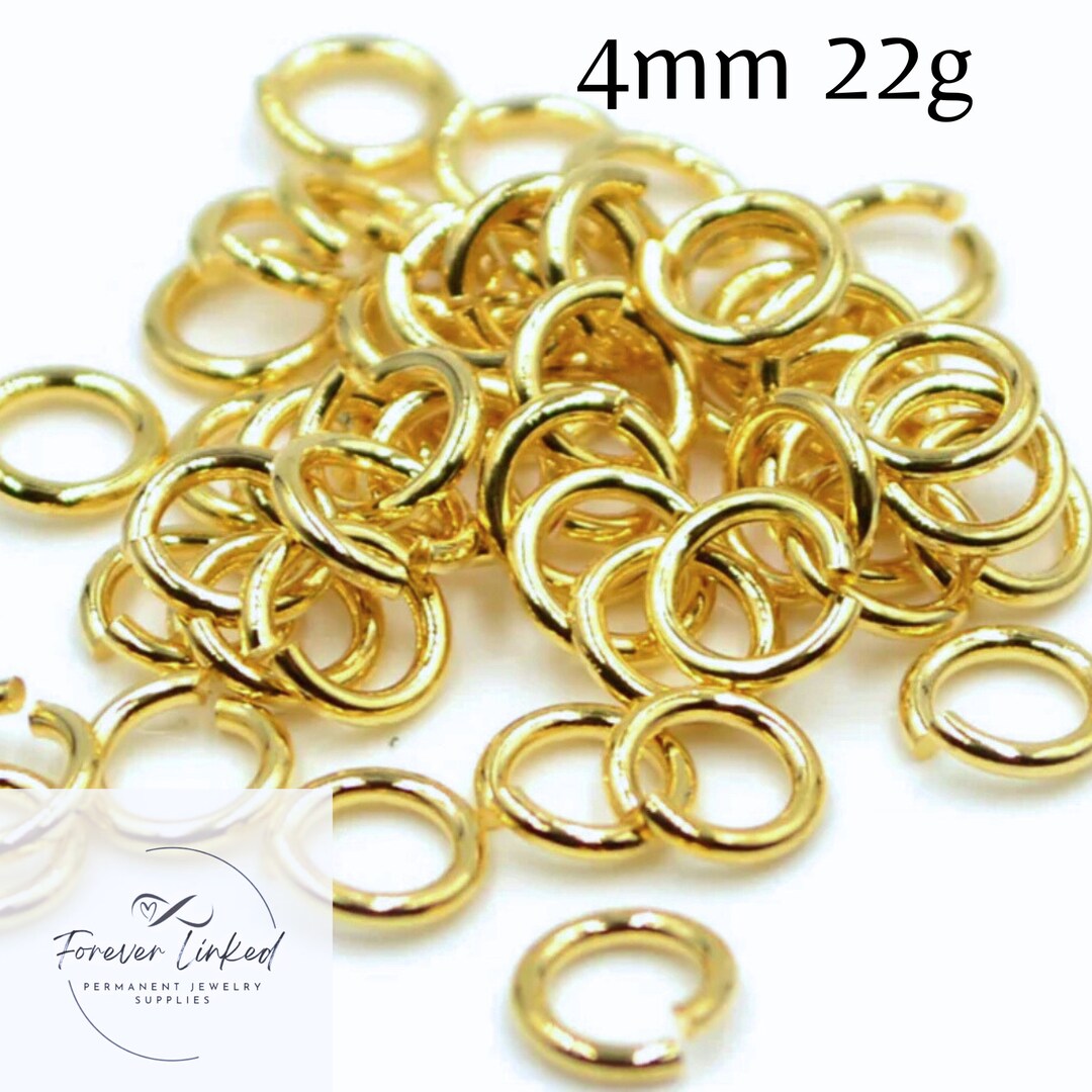 14k Gold Filled Jump Rings (4mm 22g) Pack of 50 for Permanent Jewelry ...