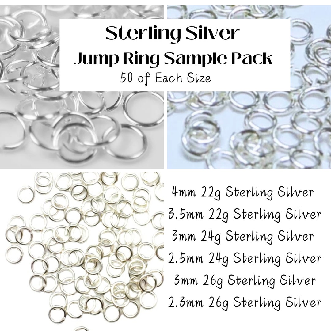 Jump Ring Sample Pack for Permanent Jewelry - Sterling Silver - 300 ...