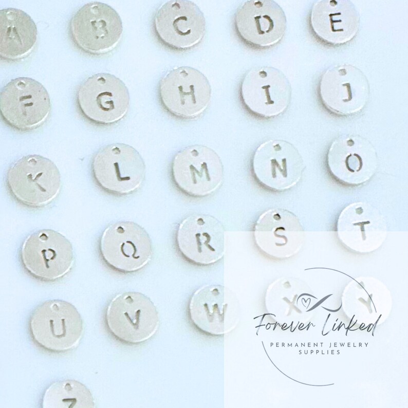 6mm Disc Letters 14k Gold Filled or Sterling Silver Connectors for ...