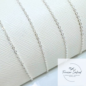 Sterling Silver Dainty Cable Chain for Permanent Jewelry - Etsy