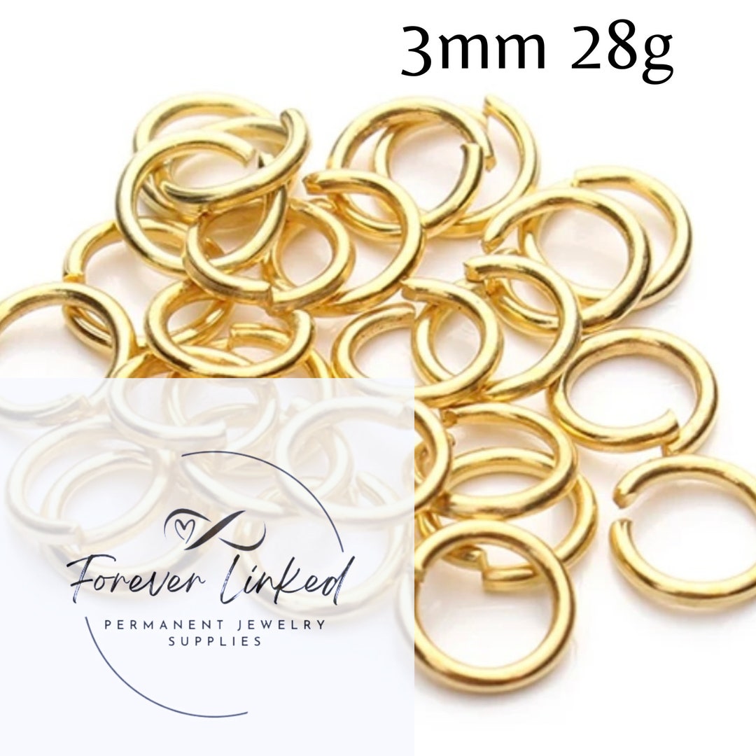 14k Gold Filled Jump Rings (3mm 28g) Pack of 50 for Dainty Permanent ...