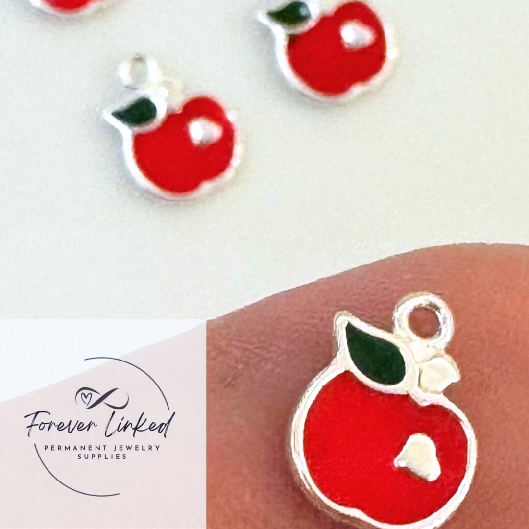 Sterling Silver and Enamel Apple Charms for Permanent Jewelry - Etsy