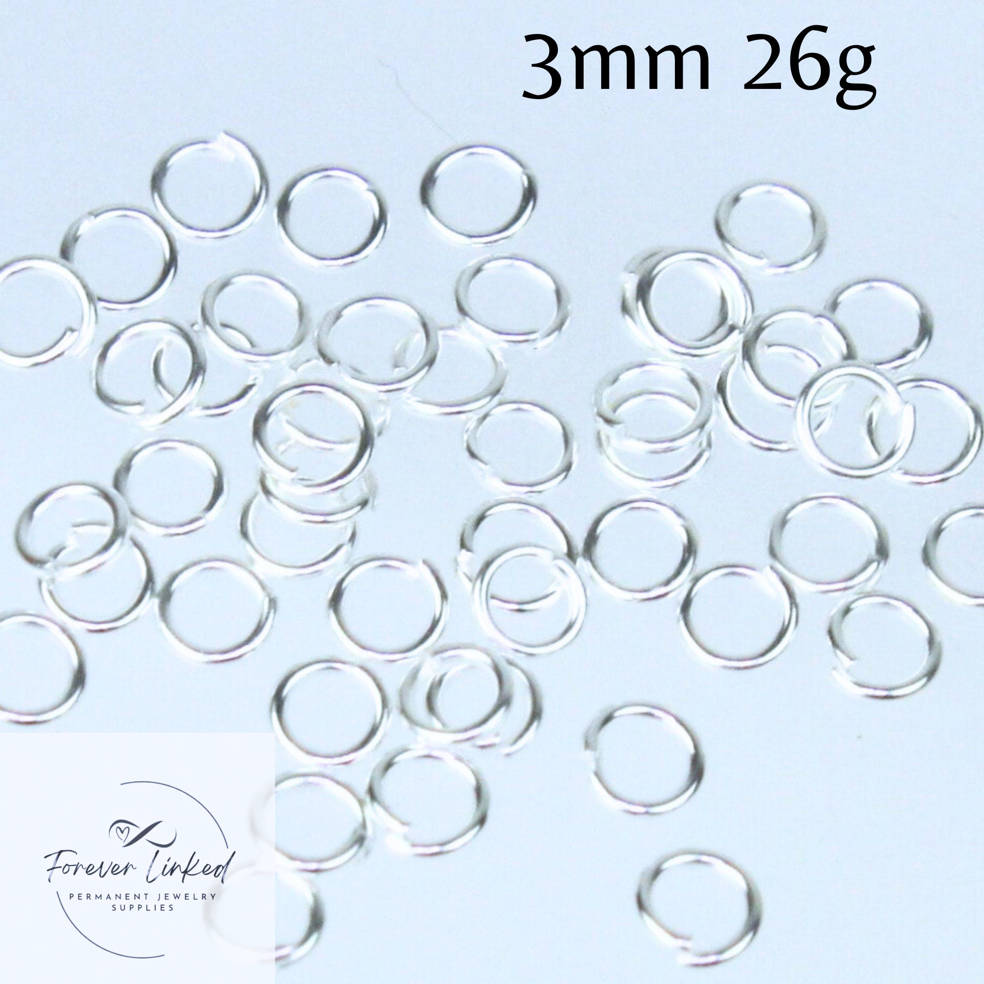 Sterling Silver Jump Rings 3mm 26g Pack of 50 for Permanent Jewelry - Etsy