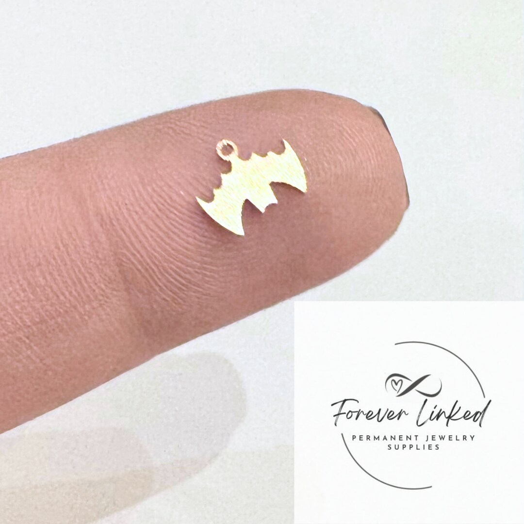 14k Gold Filled Bat Charm for Permanent Jewelry - Etsy