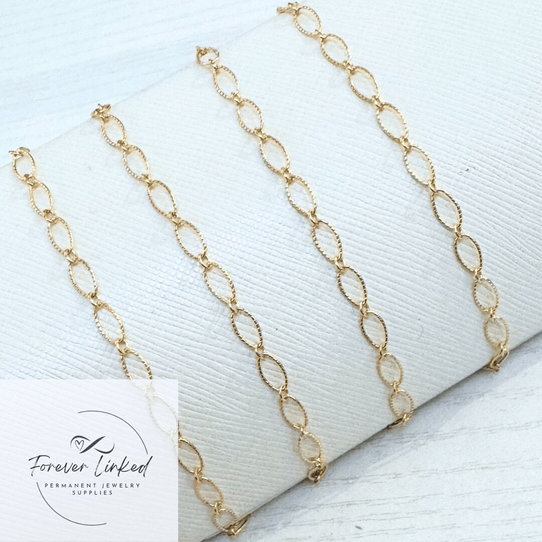 14k Gold Filled Twisted Oval Chain for Permanent Jewelry - Etsy