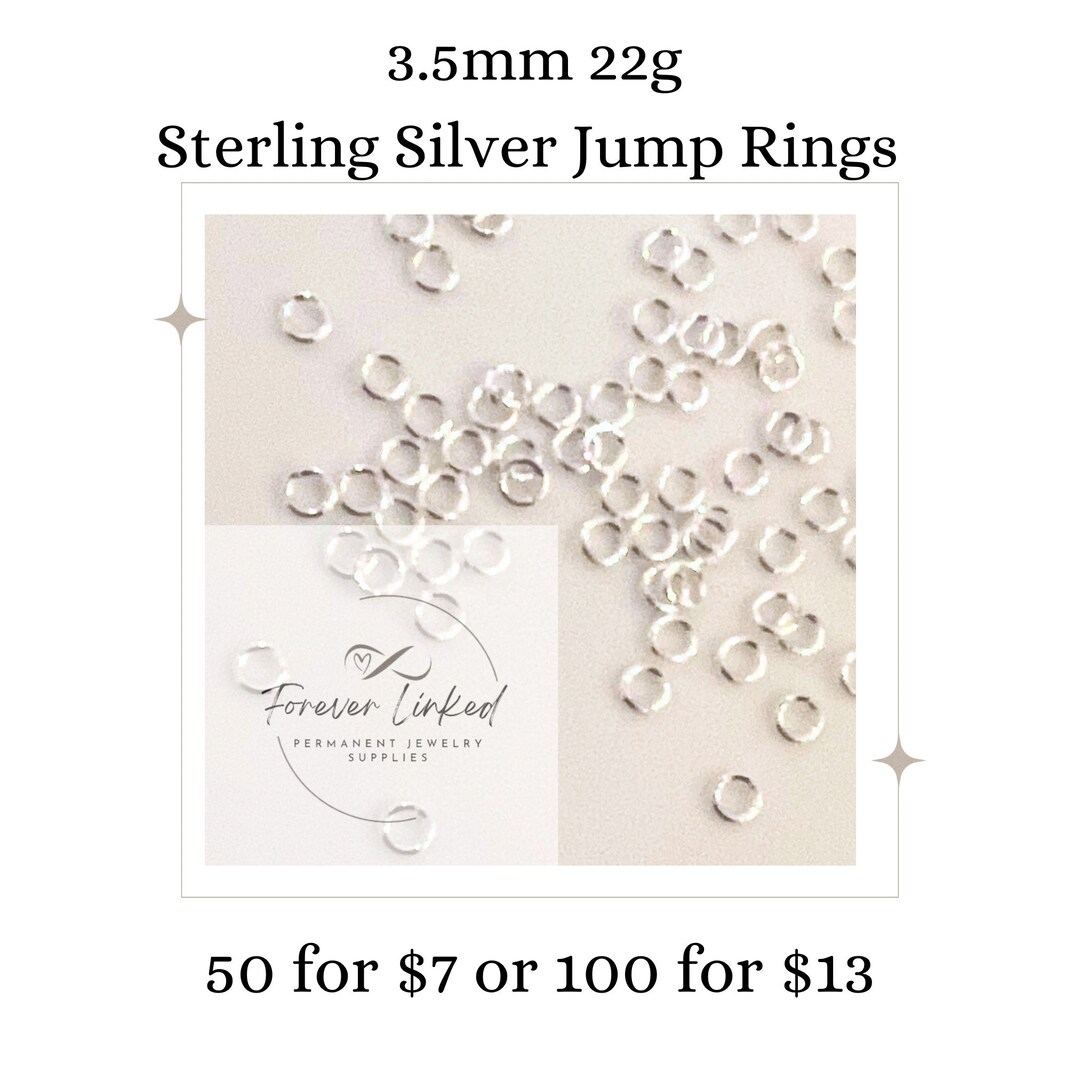 Sterling Silver Jump Rings 3.5mm 22g for Permanent Jewelry. Sold in ...