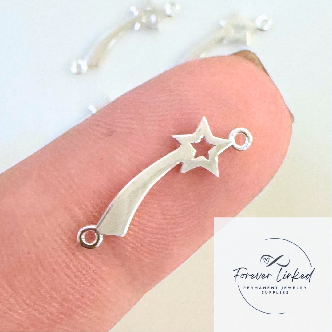 Sterling Silver Shooting Star Connector for Permanent Jewelry - Etsy