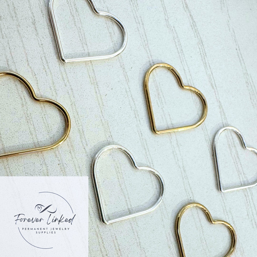 14k Gold Filled or Sterling Silver Large Open Heart Connector for ...