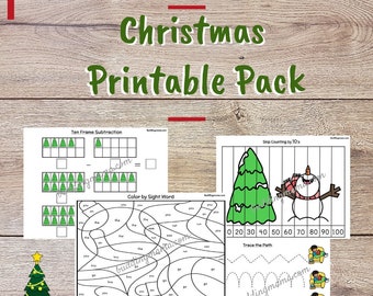 Christmas Fun Cut and Paste Worksheets P-K K (Instant Download) - Etsy