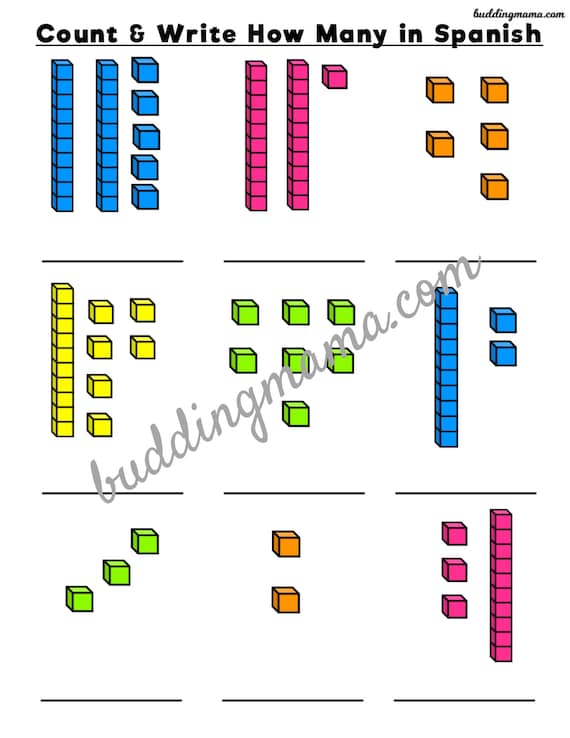 Numbers In Spanish 1 30