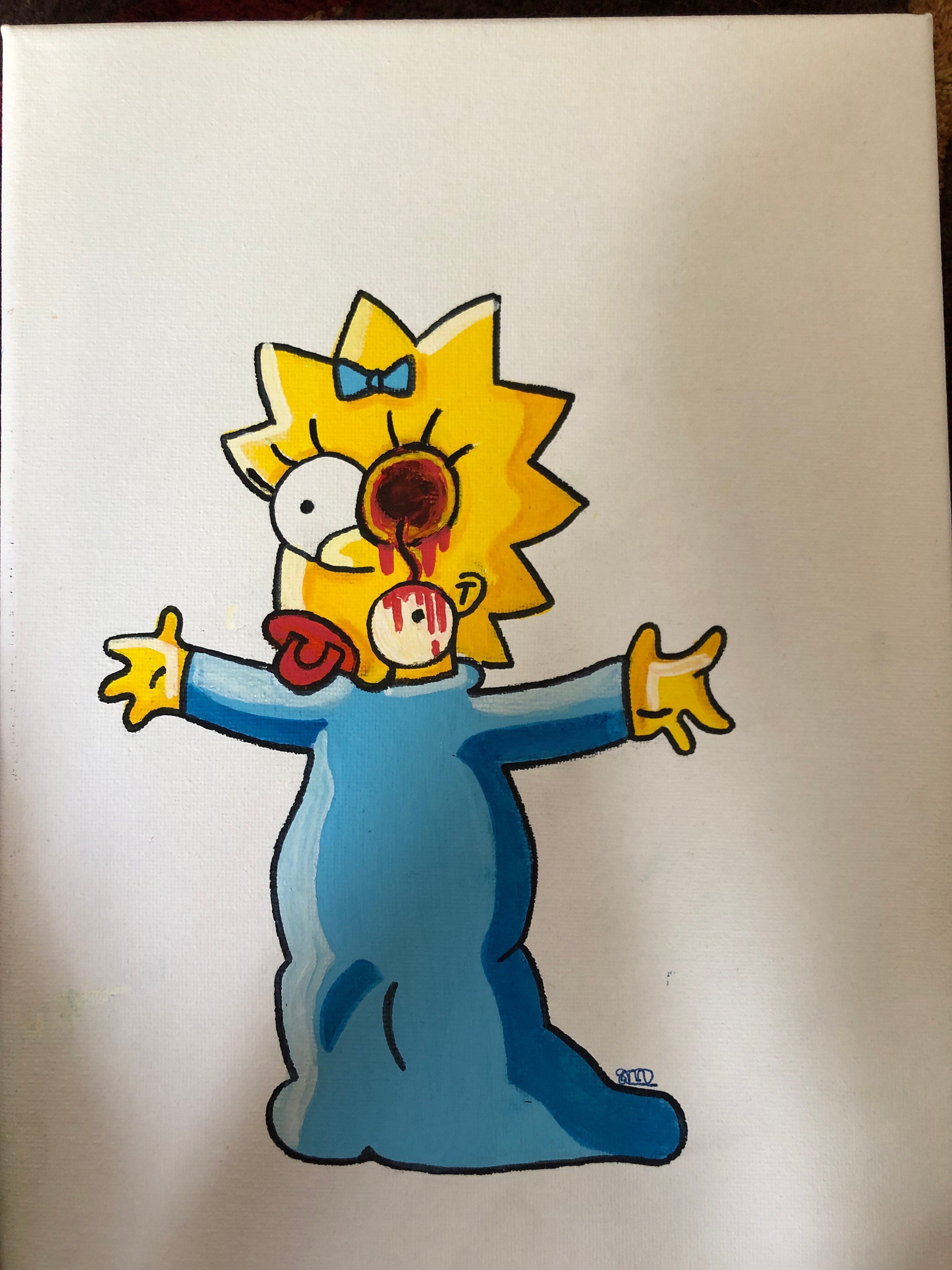 Maggie Simpsons Handmade Art on Canvas | Etsy