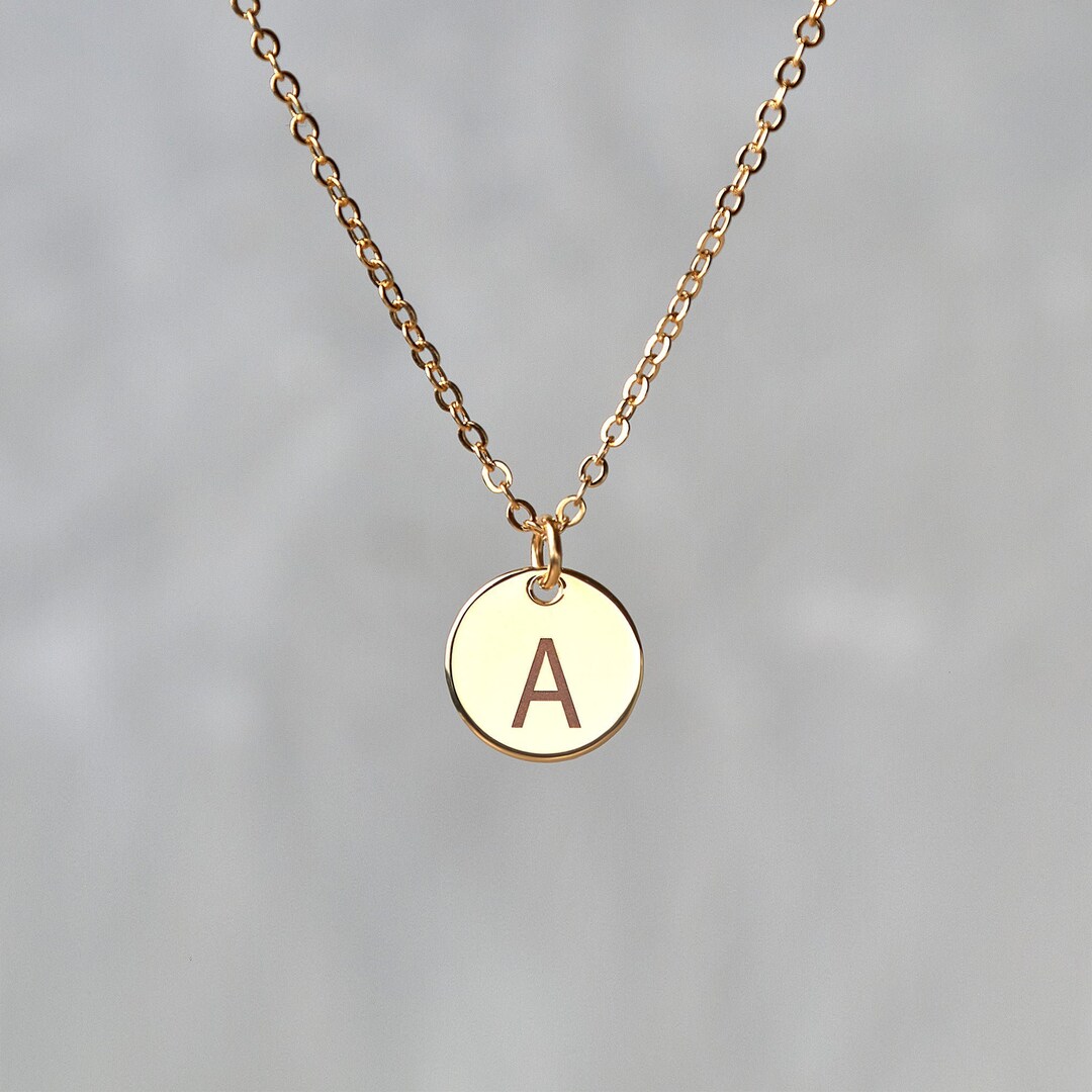 Dainty Initial Necklace - Custom Letter Necklace Tiny Initial Necklace ...