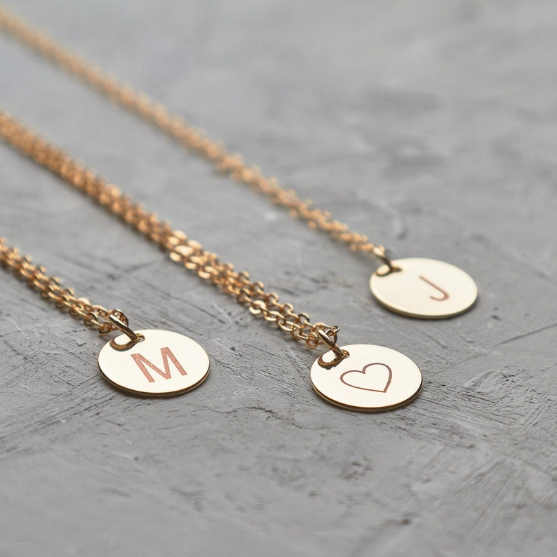 Dainty initial necklace Small initial necklace Tiny initial | Etsy