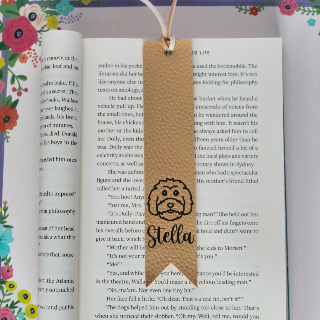 Personalized Dog Breed and Name Faux Leather Bookmarks - Custom Pet ...